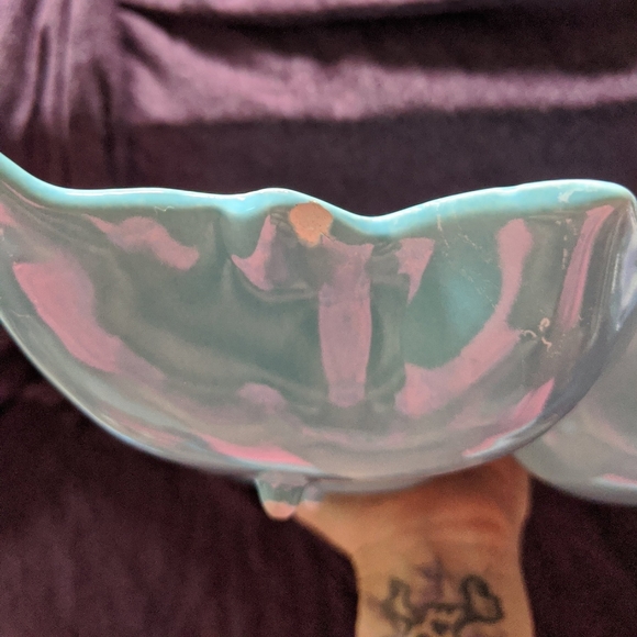 Hand Crafted | Accents | Vintage Porcelain Blue Leaf Serving Dish ...